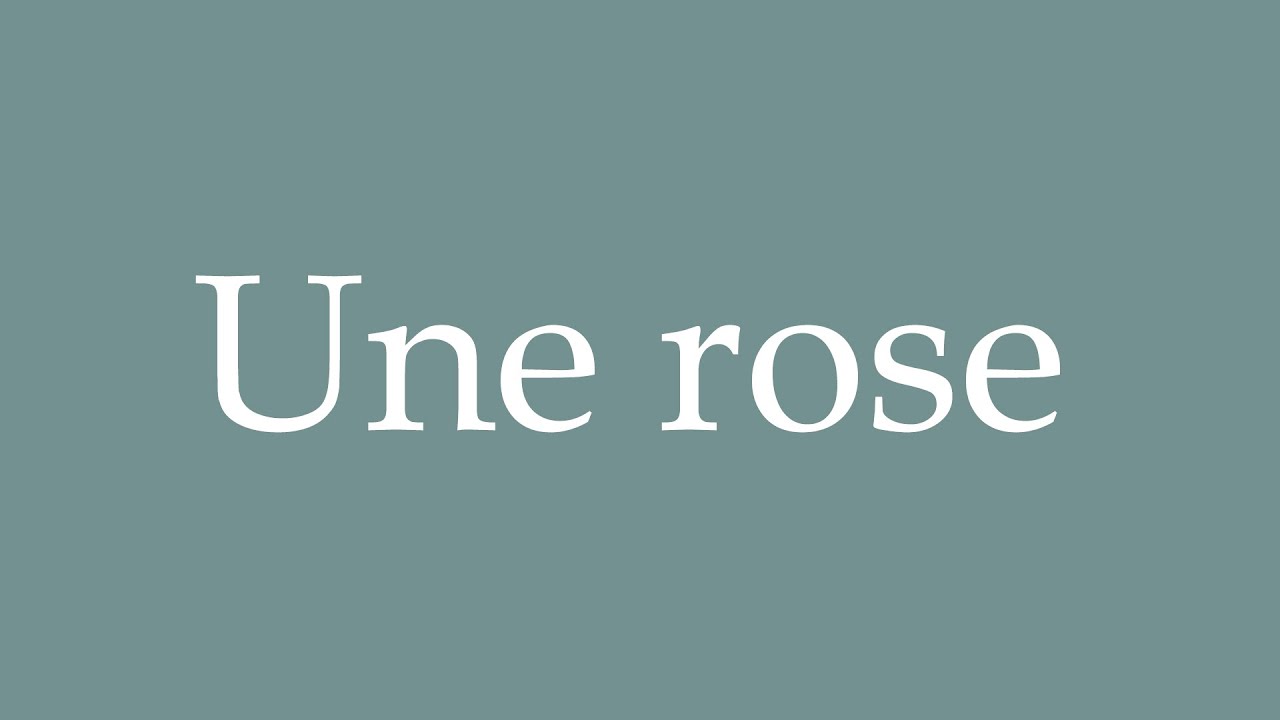 How to Pronounce ''Une rose'' (A rose) Correctly in French - YouTube