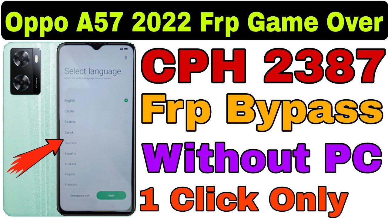 Oppo A57 2022 (CPH 2387) ANDROID 12 Frp Bypass Without PC 2022 by @RamuTechnicalSolution - YouTube