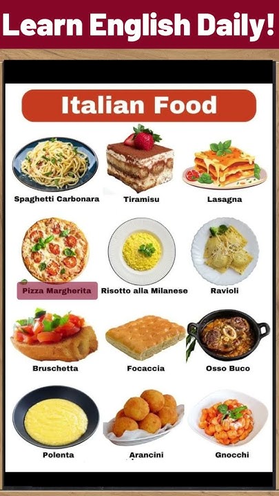 Italian Food Vocabulary! #englishvocabulary - YouTube