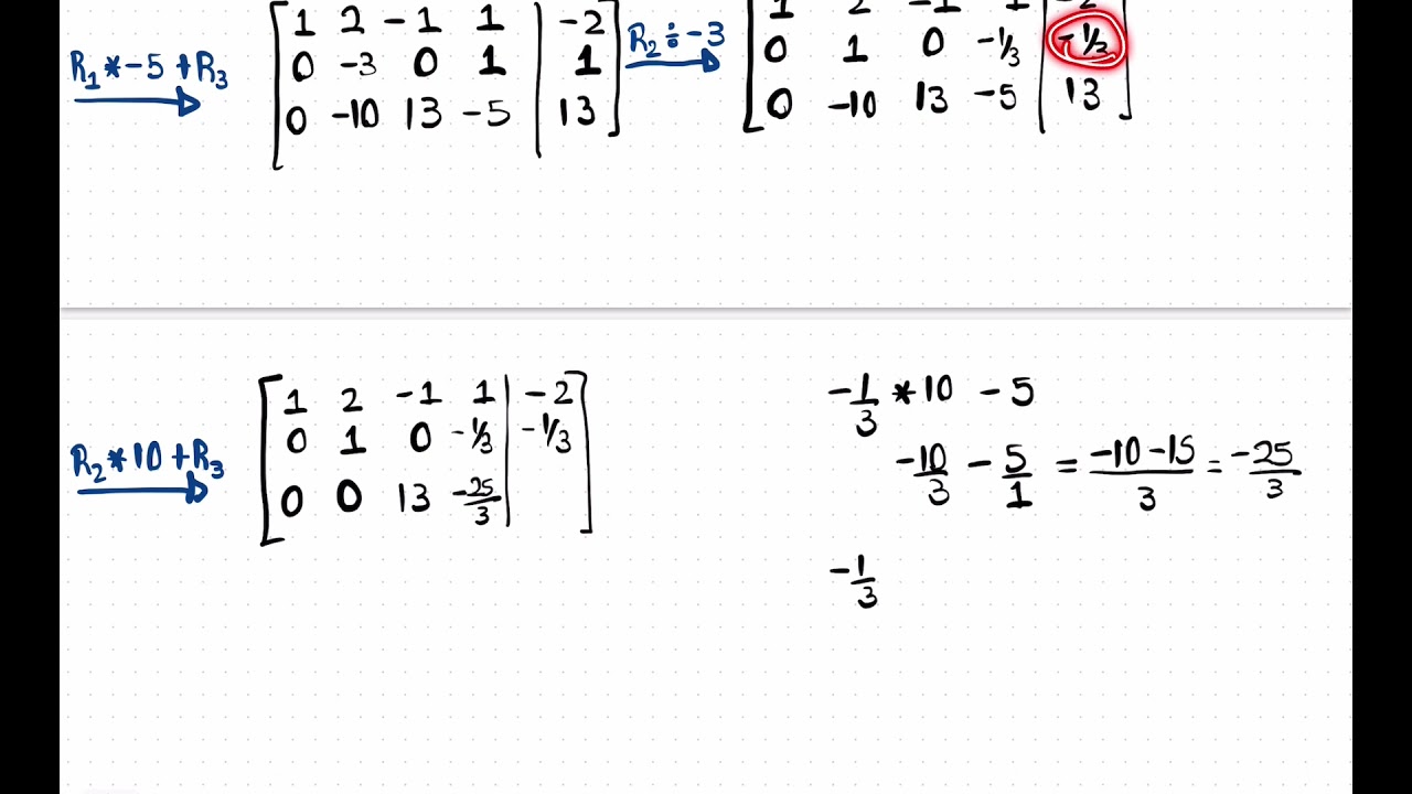 Método Gauss-Jordan (ejemplo matriz aumentada) - YouTube