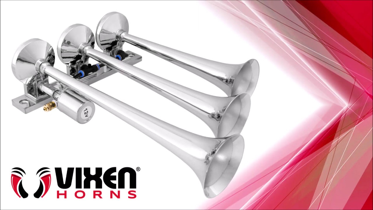 Vixen Horns Triple Trumpet Train Air Horn (Chrome Plated) for Truck/Car ...