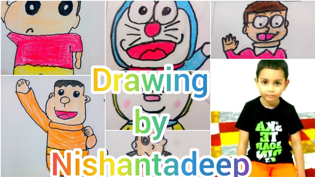 Doraemon ,Shin chan drawing by Nishantadeep - YouTube