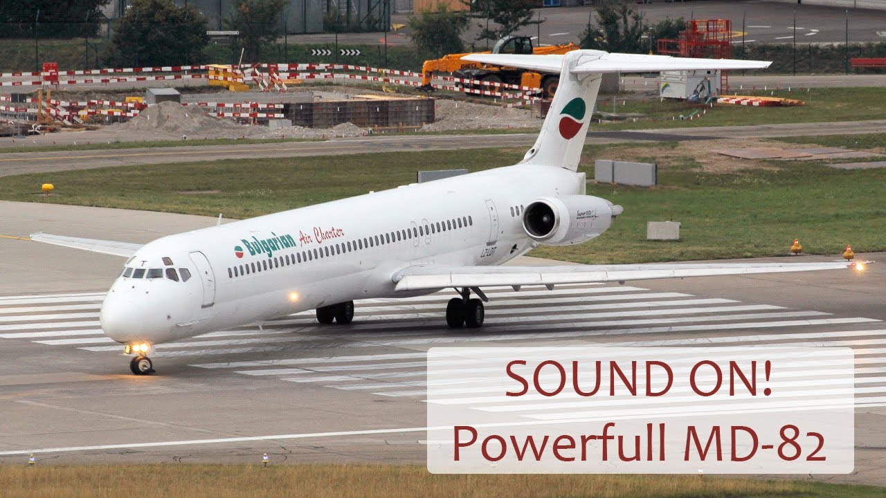 SOUND ON! 27 Year old MD-82 leaving Zurich - JT8D Engines - YouTube