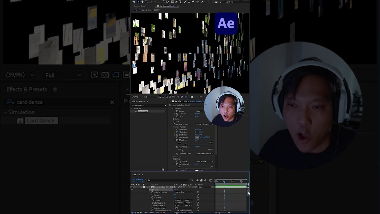 LOOK AT ME! Make Card Dance Effect ALWAYS face Camera in After Effects #shorts - YouTube