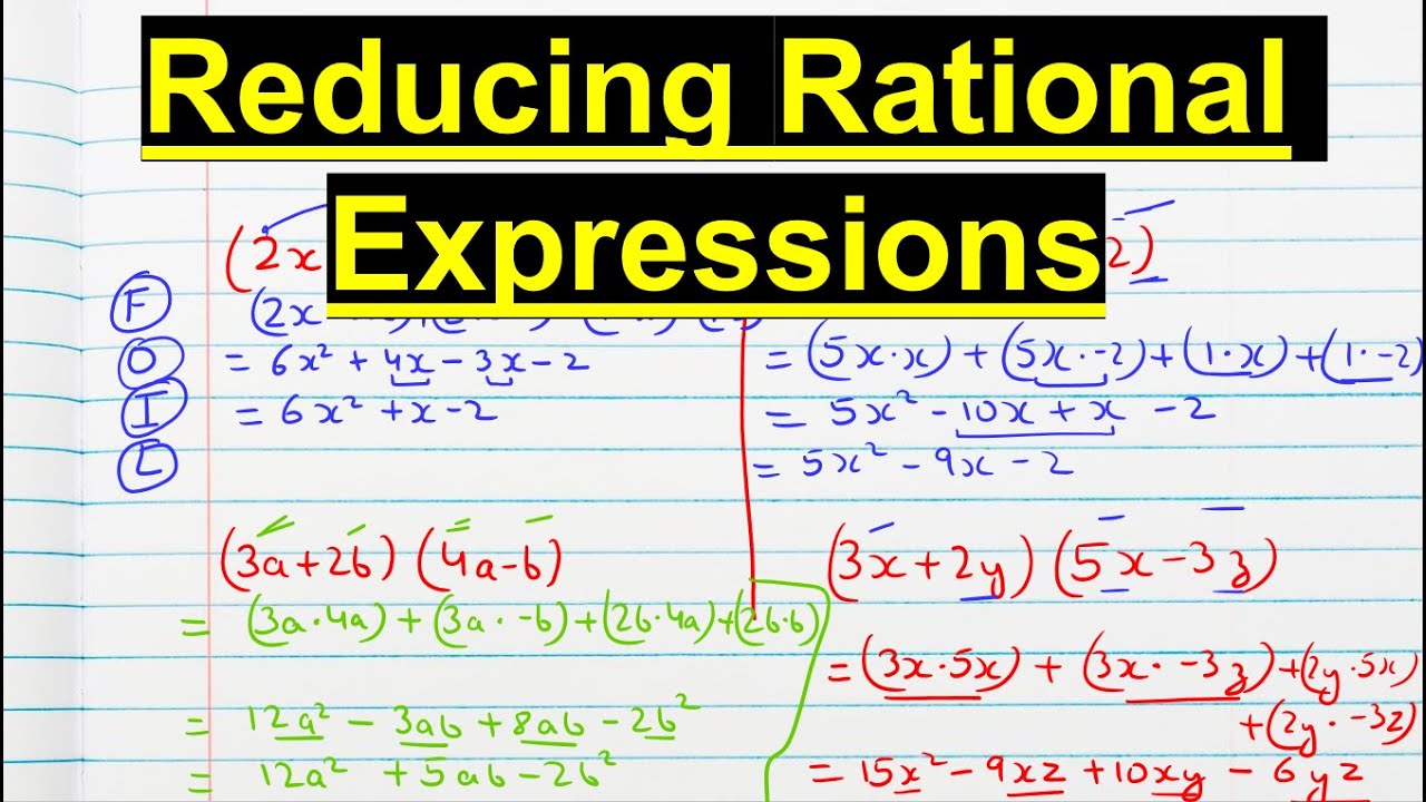 Reducing Rational Expressions | Algebra | Polynomials - YouTube