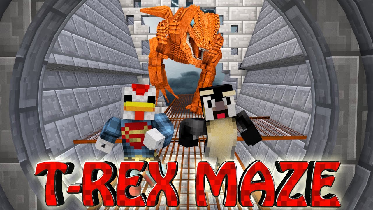 Minecraft | MAZE CHALLENGE SURVIVAL - T-REX Challenge Part 6 ...