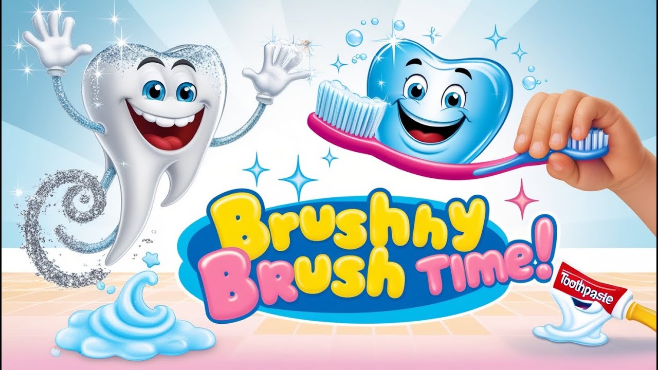Brushy Brush Time! 🪥 Fun Tooth Brushing Song for Kids Morning & Night ...