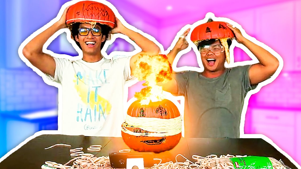 EXPLODING PUMPKIN CHALLENGE! - YouTube