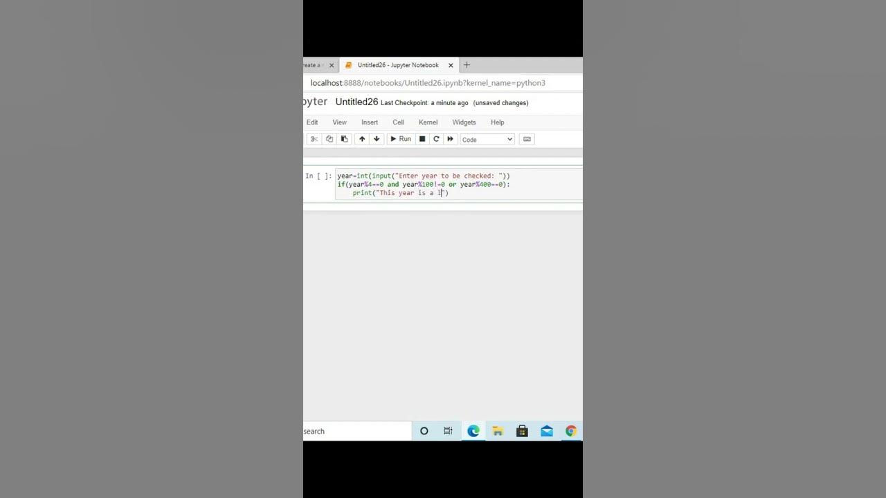 Python Program to Check Whether a Given Year is a Leap Year - YouTube