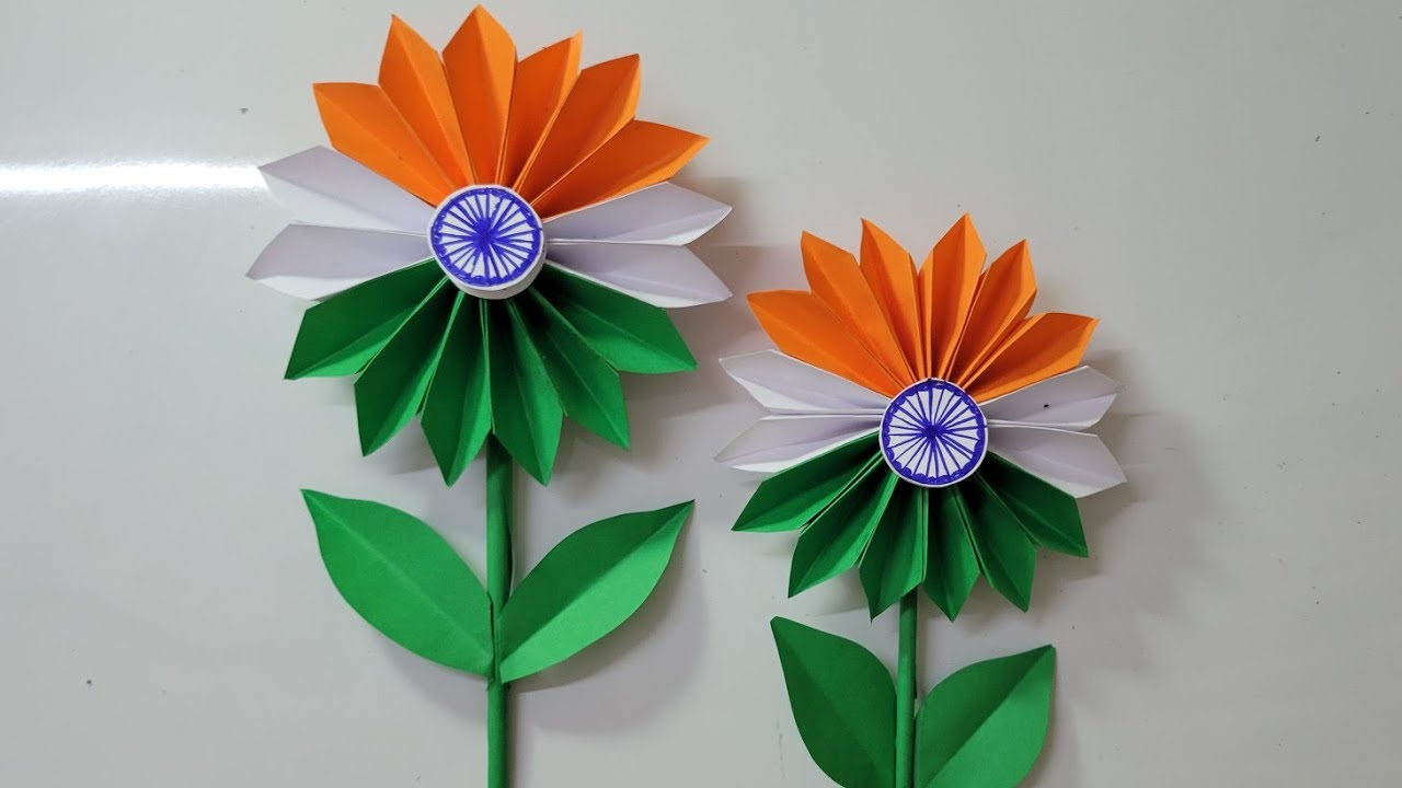 Tri-Color Paper Flower Greeting card for class teacher # ...