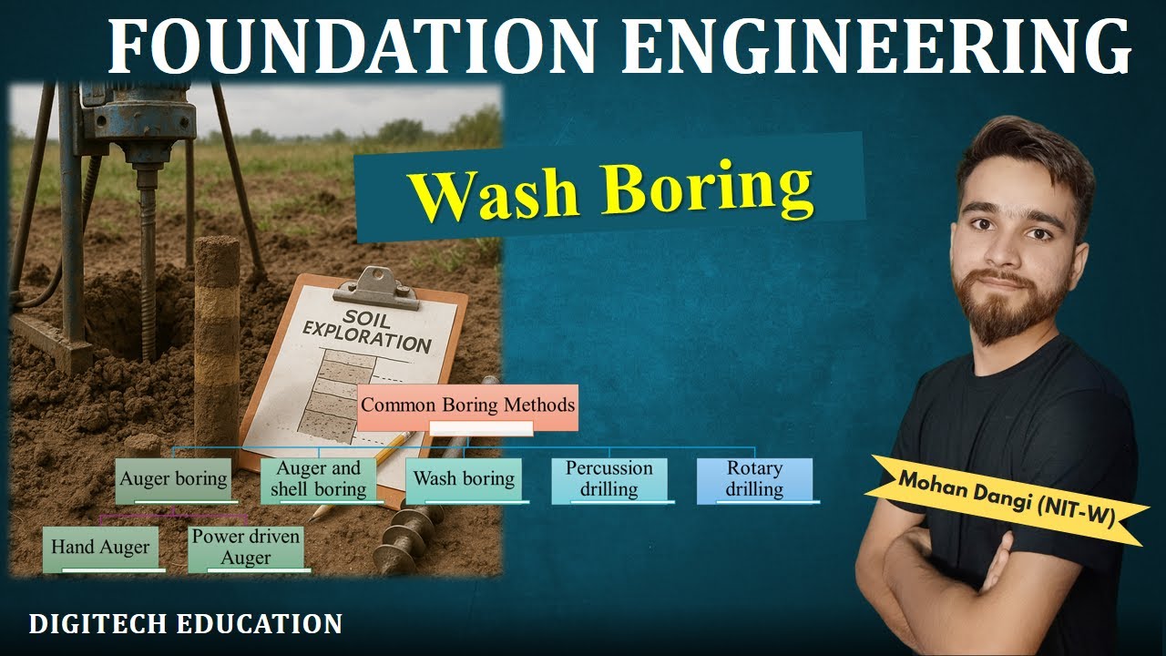 Foundation Engineering | Wash boring | Soil exploration | Types of ...