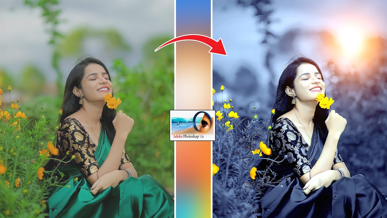 Moddy Dark Blue Color Grading Photo Editing in Photoshop 7.0 for ...