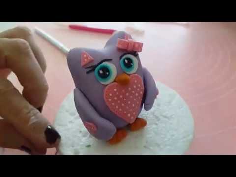 How To Make Fondant Owl Cake Topper Tutorial - YouTube
