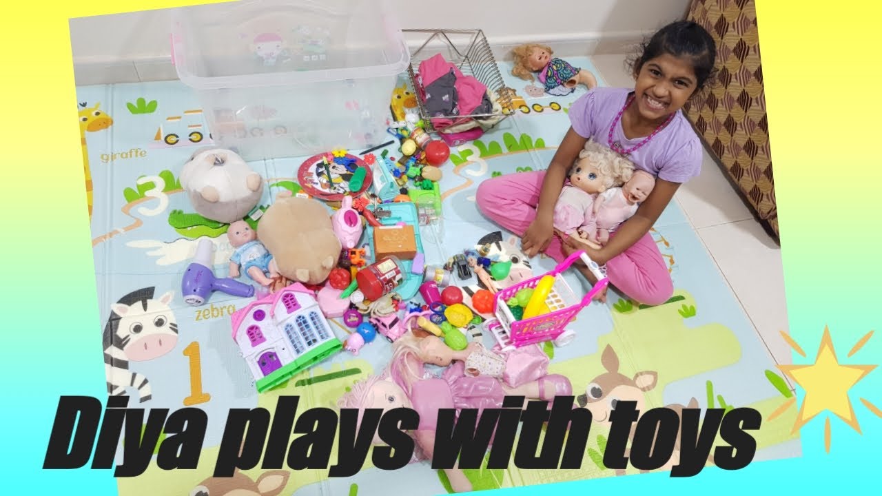 Diya plays with toys - YouTube