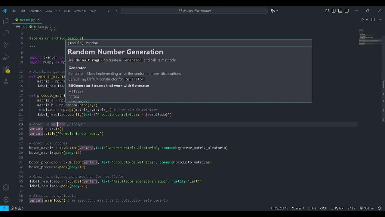 Como sacar el producto de 2 matrices en python - YouTube