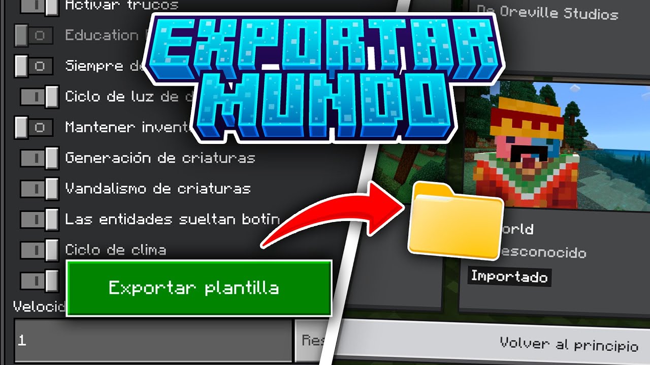 COMO EXPORTAR TUS MUNDOS de MINECRAFT BEDROCK 1.21 | RESPALDA TUS MUNDOS PC y ANDROID! - YouTube