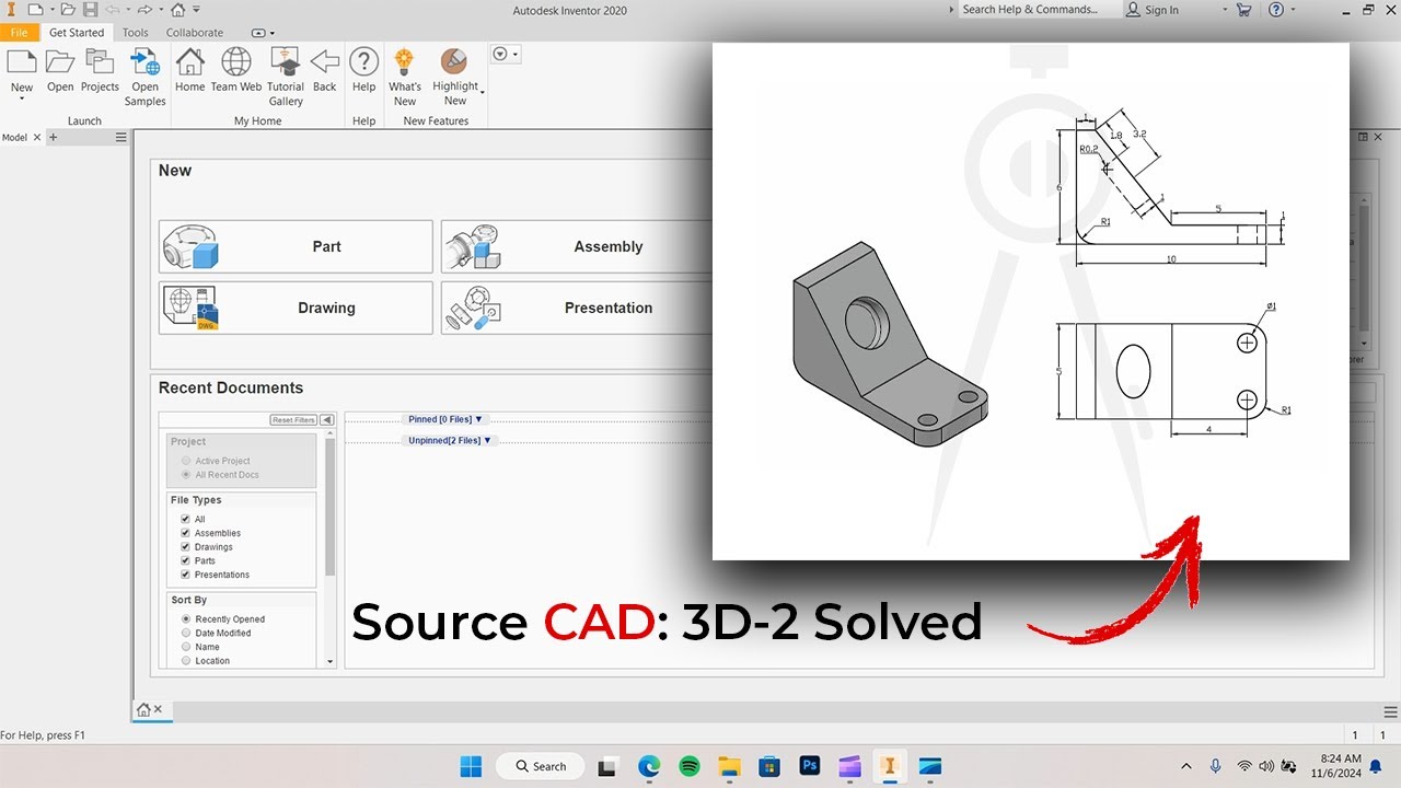 Autodesk Inventor Beginners Tutorials Source Cad 3d 2 Solved Youtube