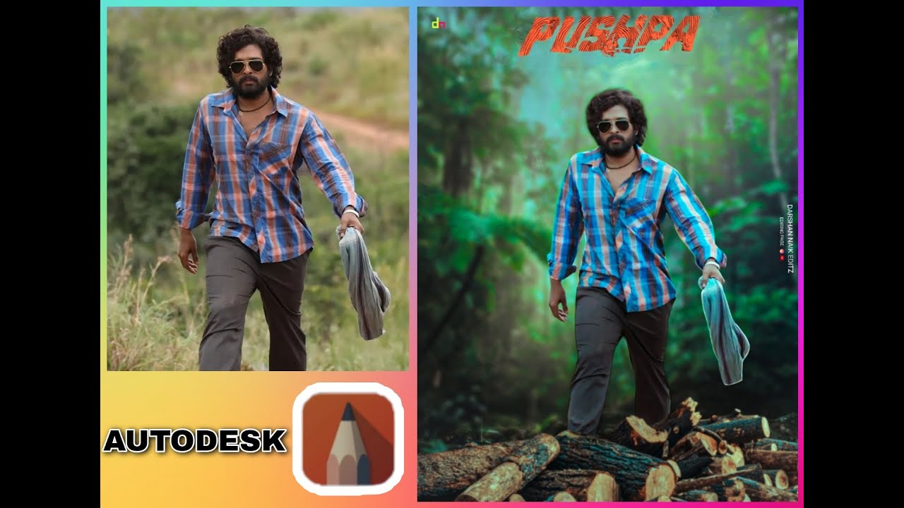 Pushpa photo editing ! pushpa movie poster editing ! Autodesk photo ...