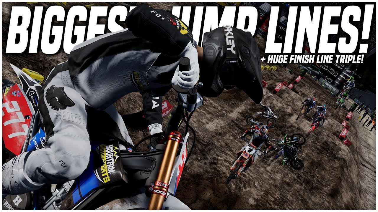 The BIGGEST Finish Line TRIPLE is RISKY! - Supercross 4 - 450 Career ...