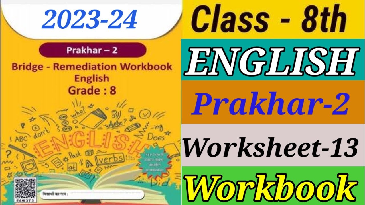 Prakhar -2 English Workbook class 8 worksheet-13 Answer | कक्षा 8 अंग्रेजी वर्कशीट 13 ‎@Sama# ...