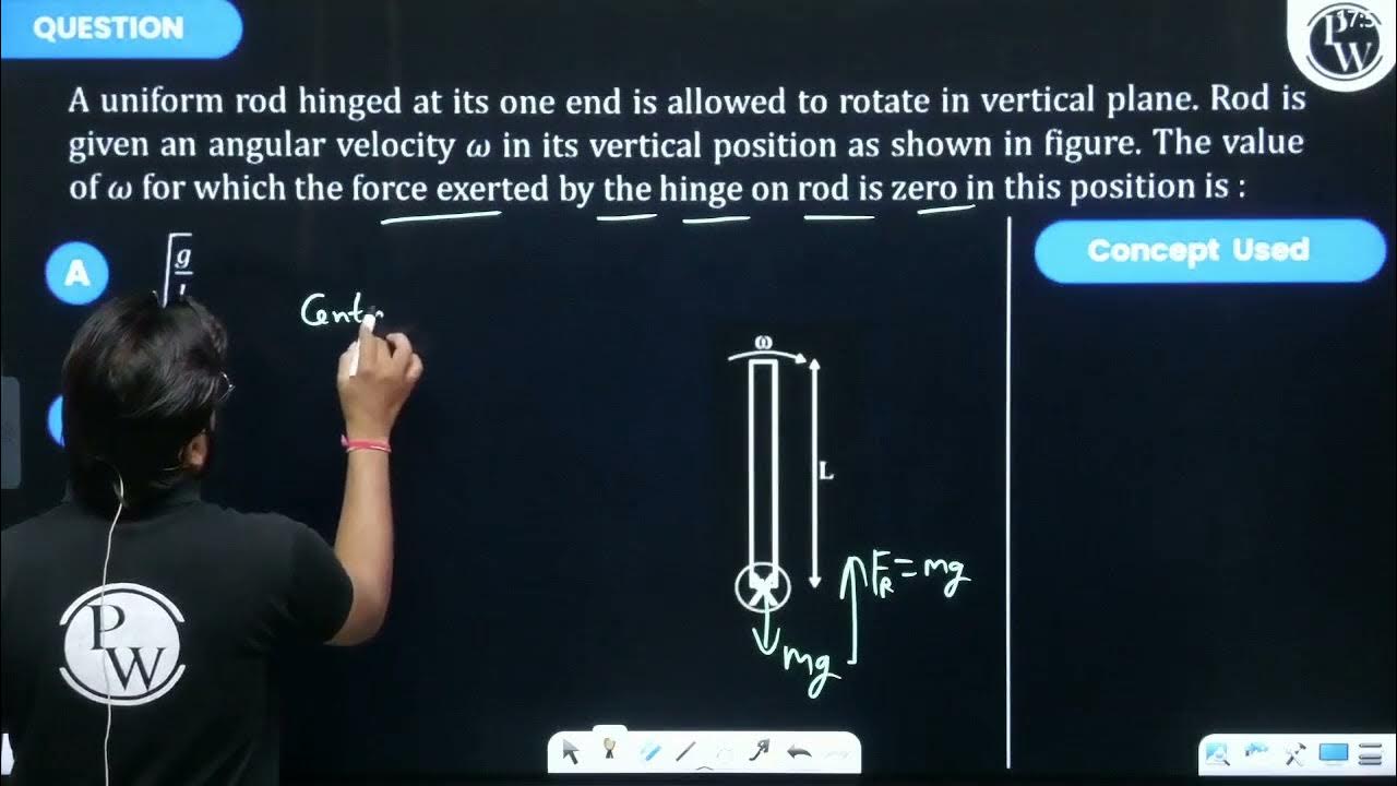 A uniform rod hinged at its one end is allowed to rotate in vertical plane. Rod is given an angu ...