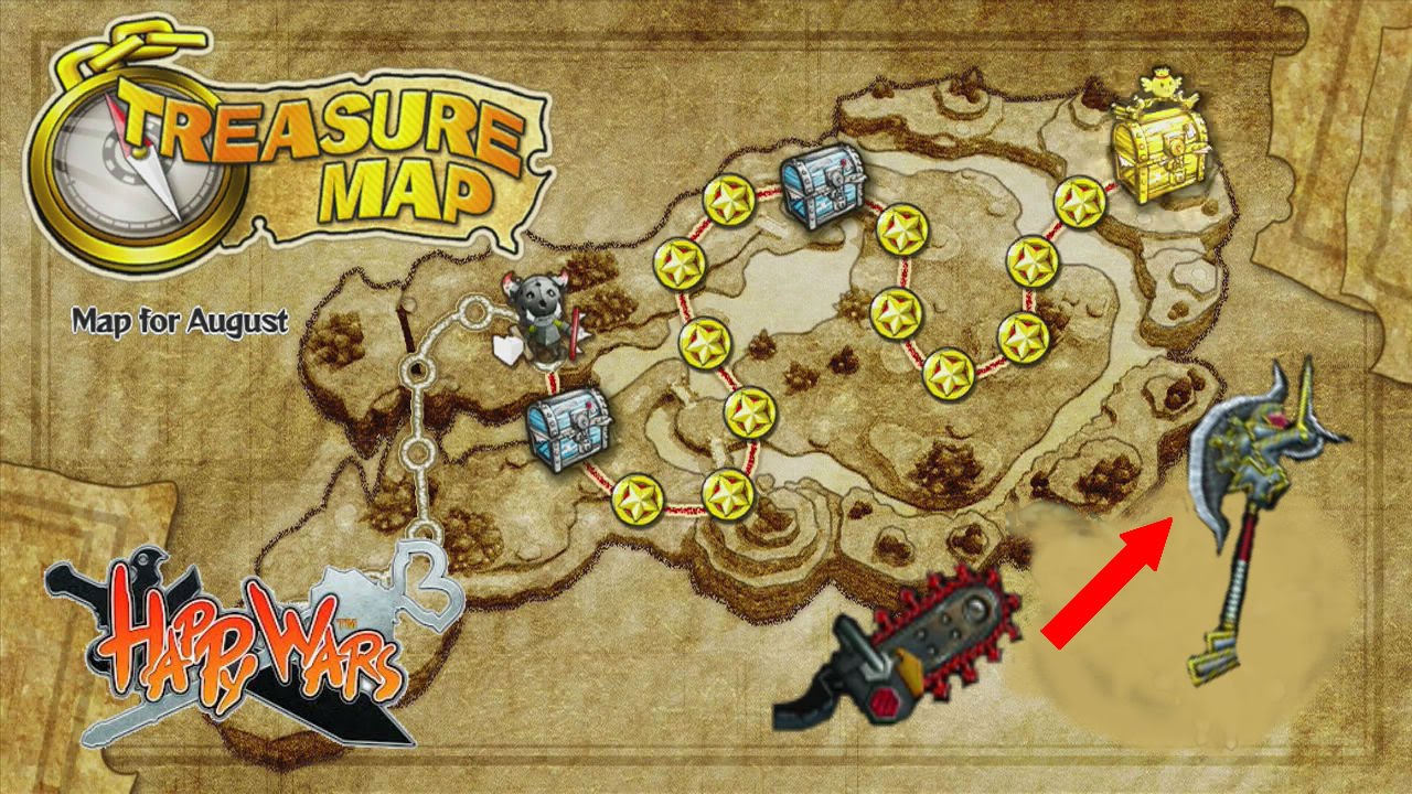 Happy Wars - Complete December Treasure Map - YouTube