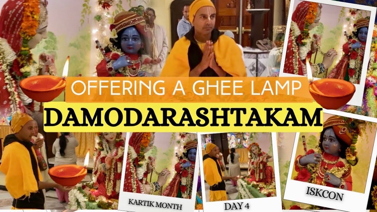 Offering a Ghee Lamp | Damodarashtakam | ISKCON Temple October 20, 2024 ...