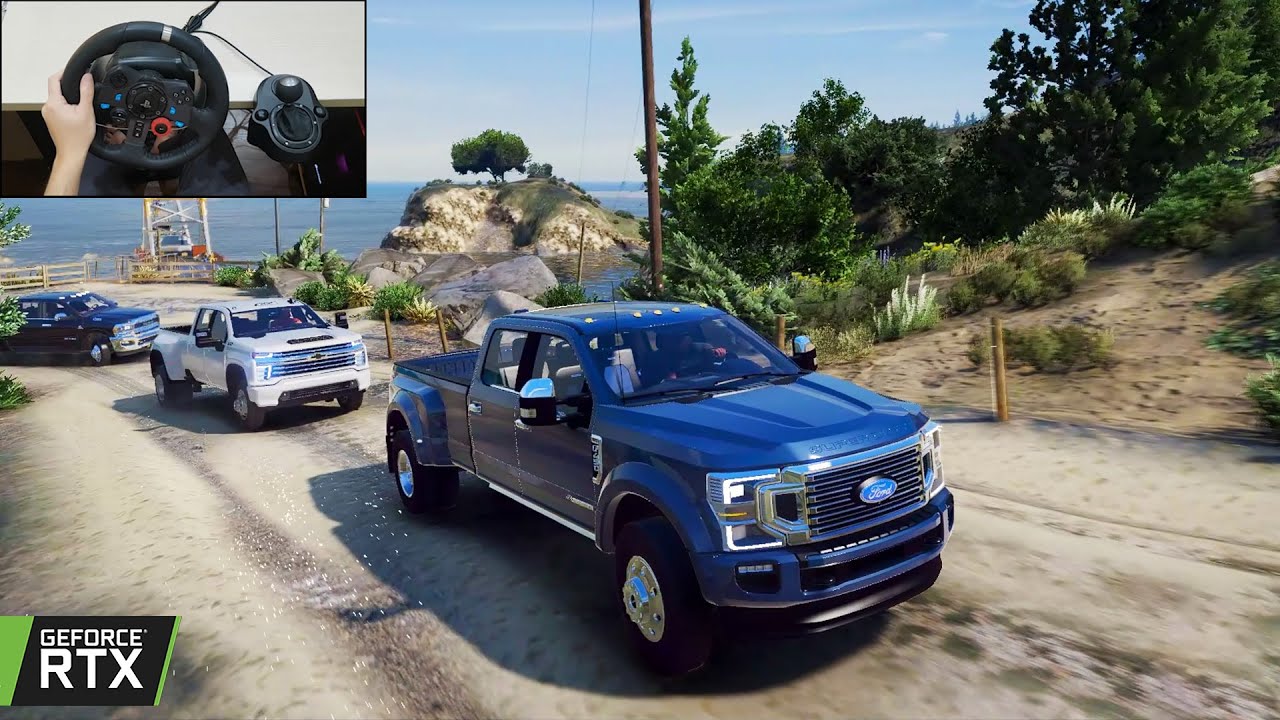 GTA 5 | Ford F-450 Super Duty OFFROAD CONVOY | Powerful Pickup Trucks ...