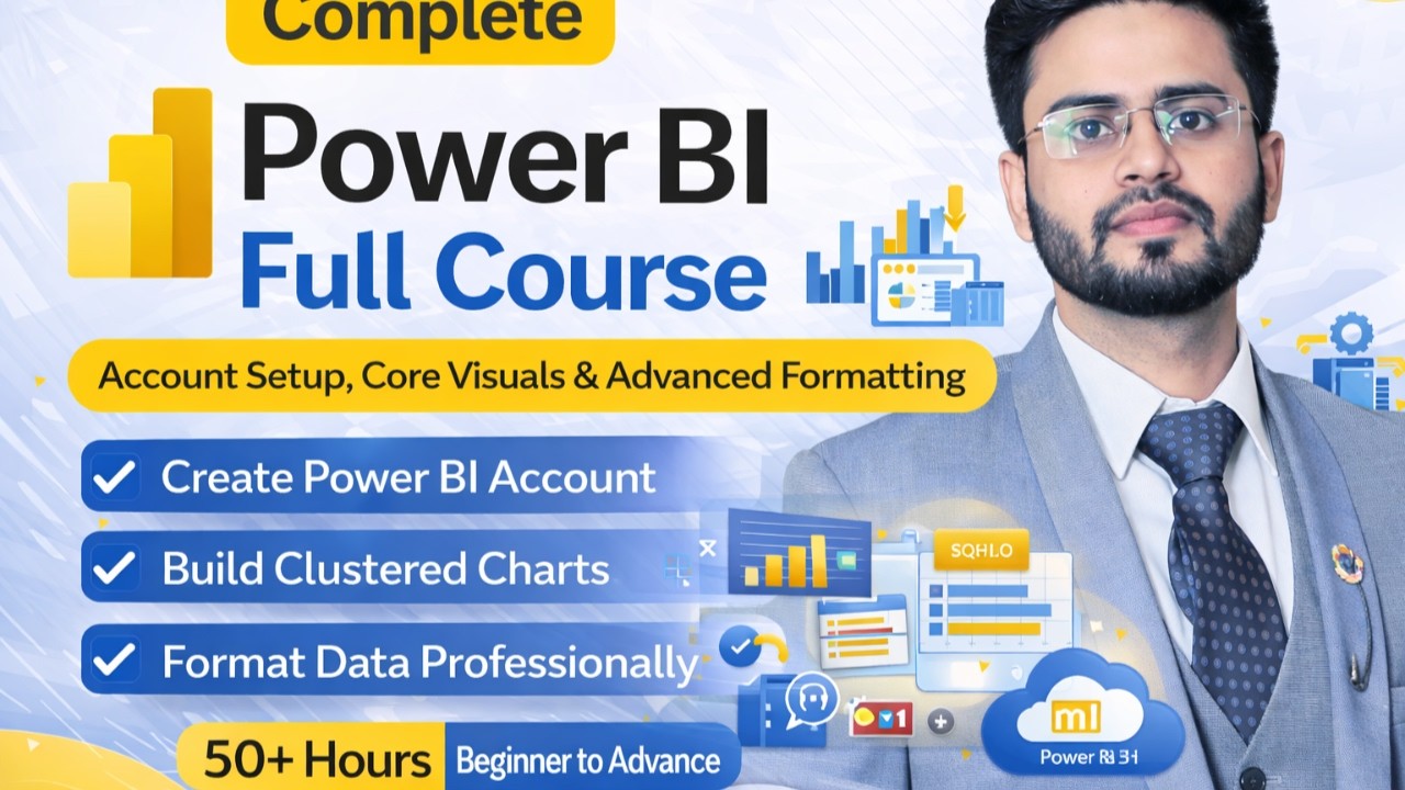 Power BI Full Course 2026 | Day 4 | Account Setup, Core Visuals ...