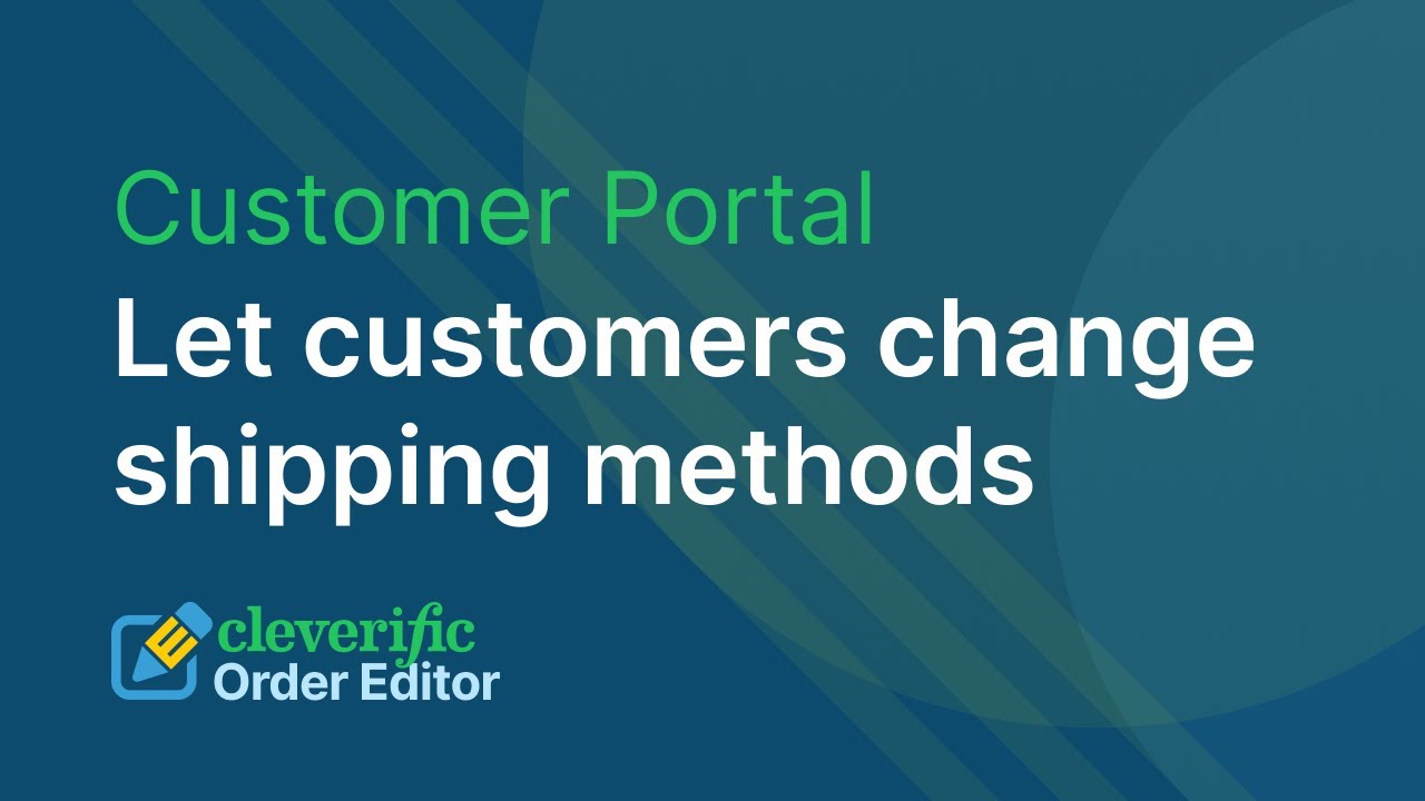 Let customers change shipping methods - YouTube