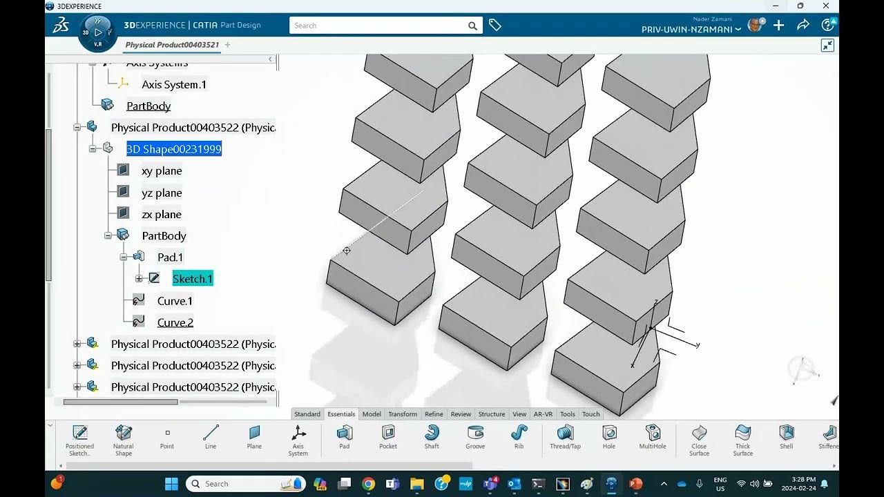 Tutorial 4, Assembly Pattern, Rectangular, Transition from Catia v5 to 3DEXPERIENCE - YouTube