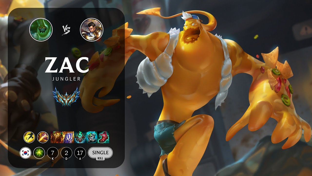 Zac Jungle vs Xin Zhao - KR Challenger Patch 14.8 - YouTube