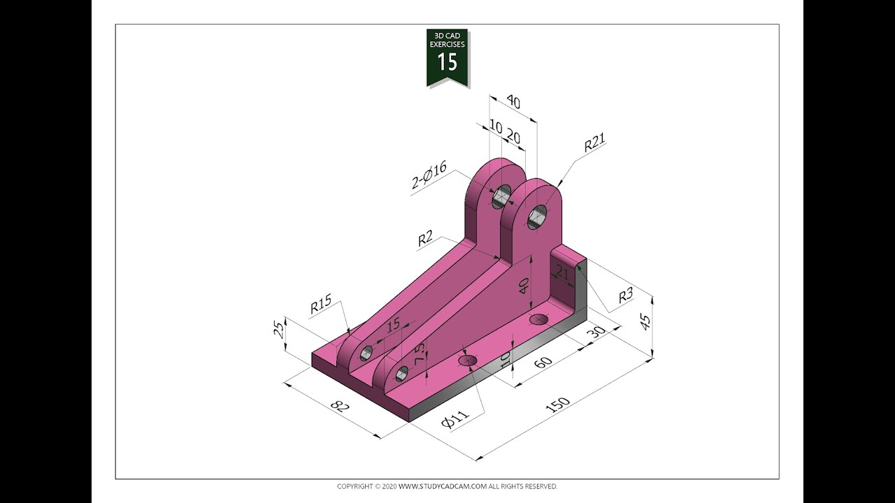 15 3d Cad Exercises Solidworks Youtube