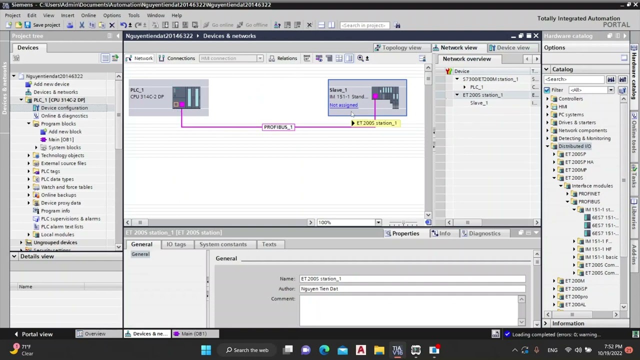 PLC s7 300 connect ET200 via Profibus - YouTube