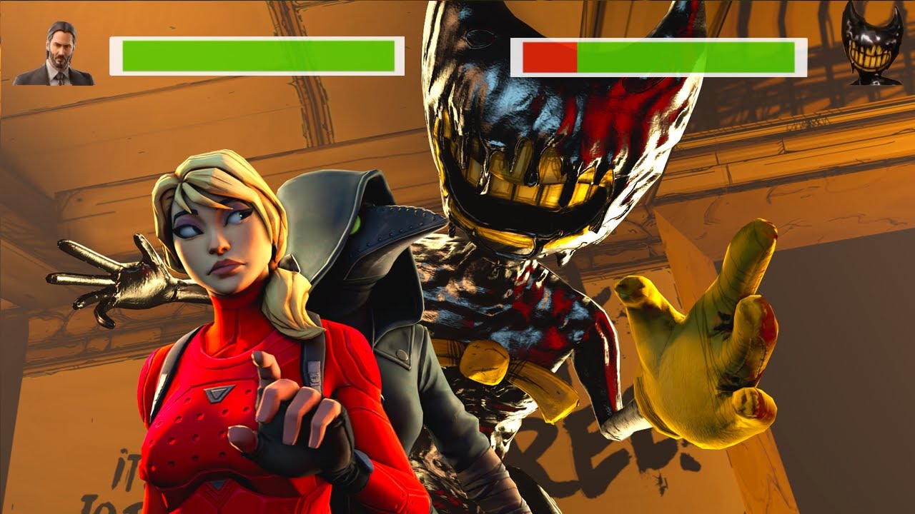 Bendy And The Ink Machine vs Fortnite WITH Healthbars! - YouTube