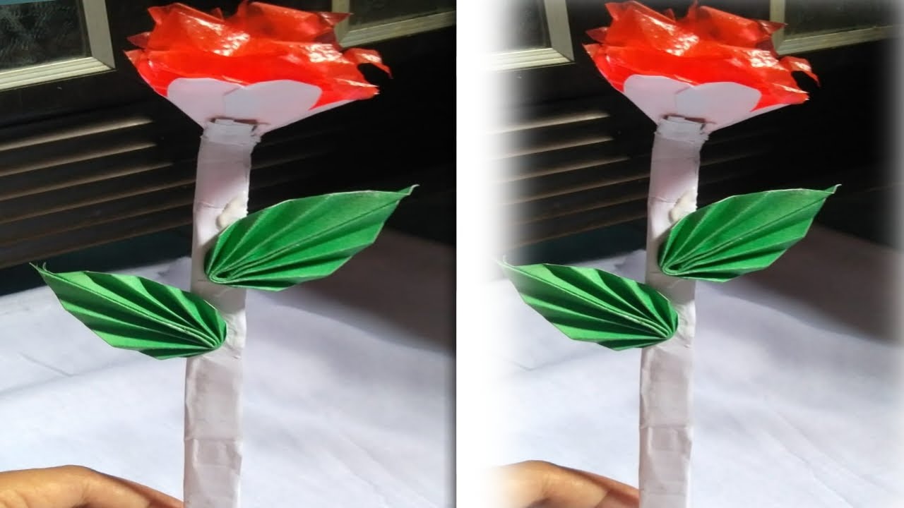 cara yang mudah bikin bunga mawar#craft#kereatif - YouTube