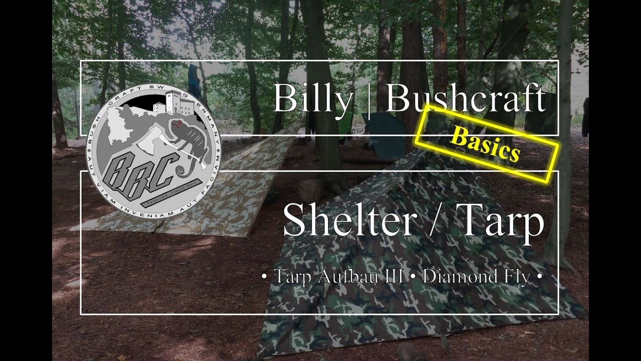 BASICS | Shelter / Unterkunft • Tarp aufbau III • "Diamond Fly" • - YouTube