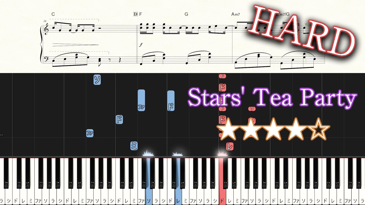 Stars' Tea Party - Huiche - Hard Piano Tutorial + Sheets - YouTube