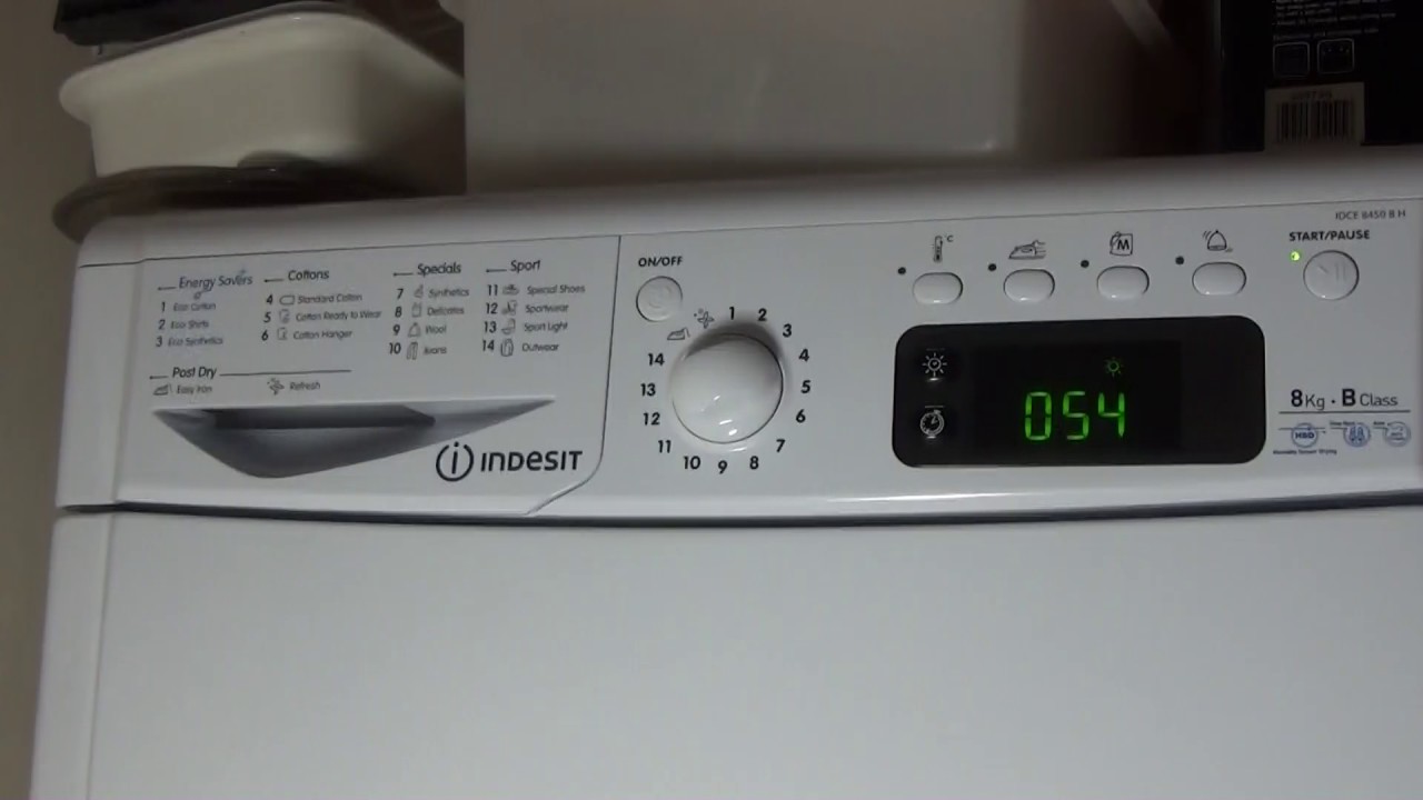 Indesit Advance IDCE8450 BH Dryer : Sport wear program - YouTube