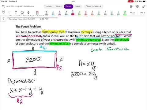 2. Fence problem (Optimization Packet) - YouTube