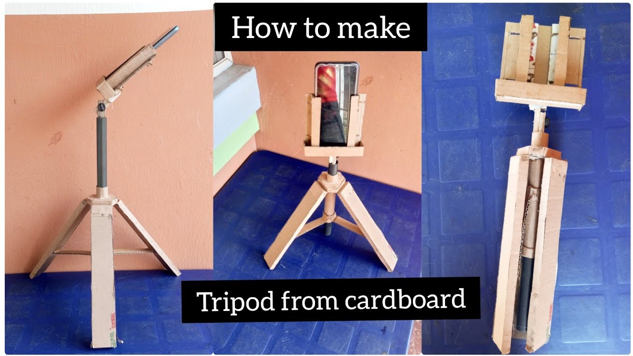 How to make a foldable tripod for smart phone's at home. Diy tripod ...