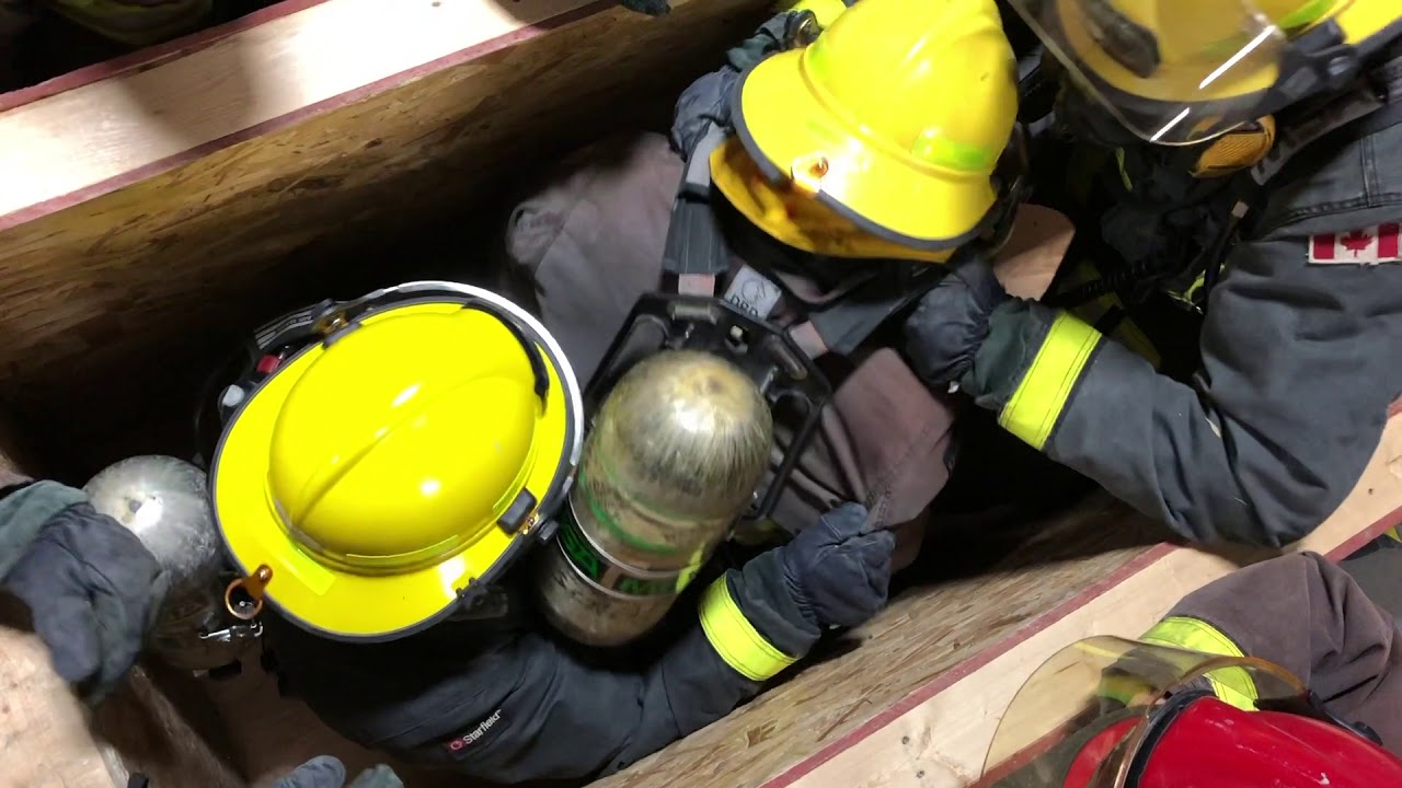 Firefighter training to rescue one of their own. - YouTube