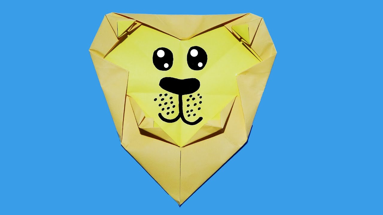 Cómo hacer un LEÓN de papel fácil - 🦁 León de Origami - YouTube