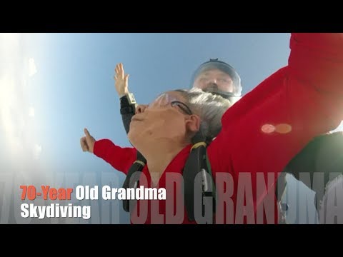 70-year-old Grandma Skydiving from 4,000-meter High - YouTube