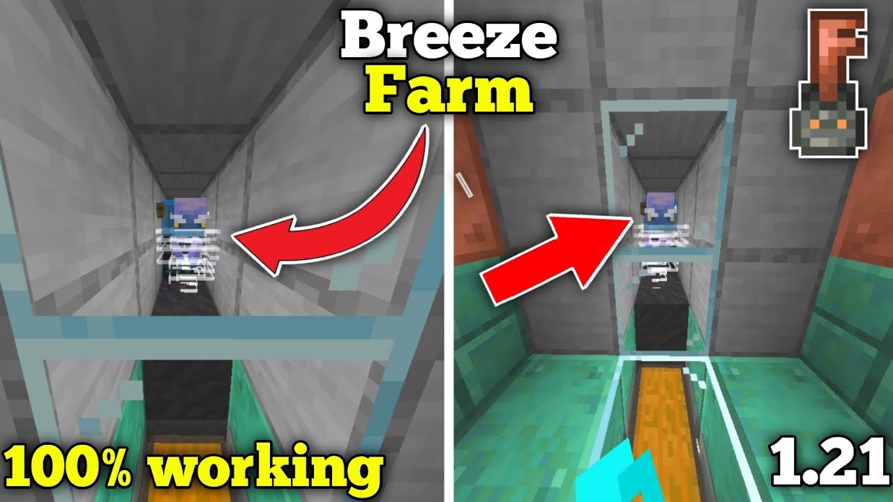 Minecraft breeze farm for bedrock 1.21 (Easy Tutorial) - YouTube