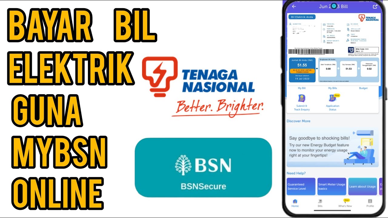 Bayar bil elektrik TNB dengan MyBSN online - YouTube