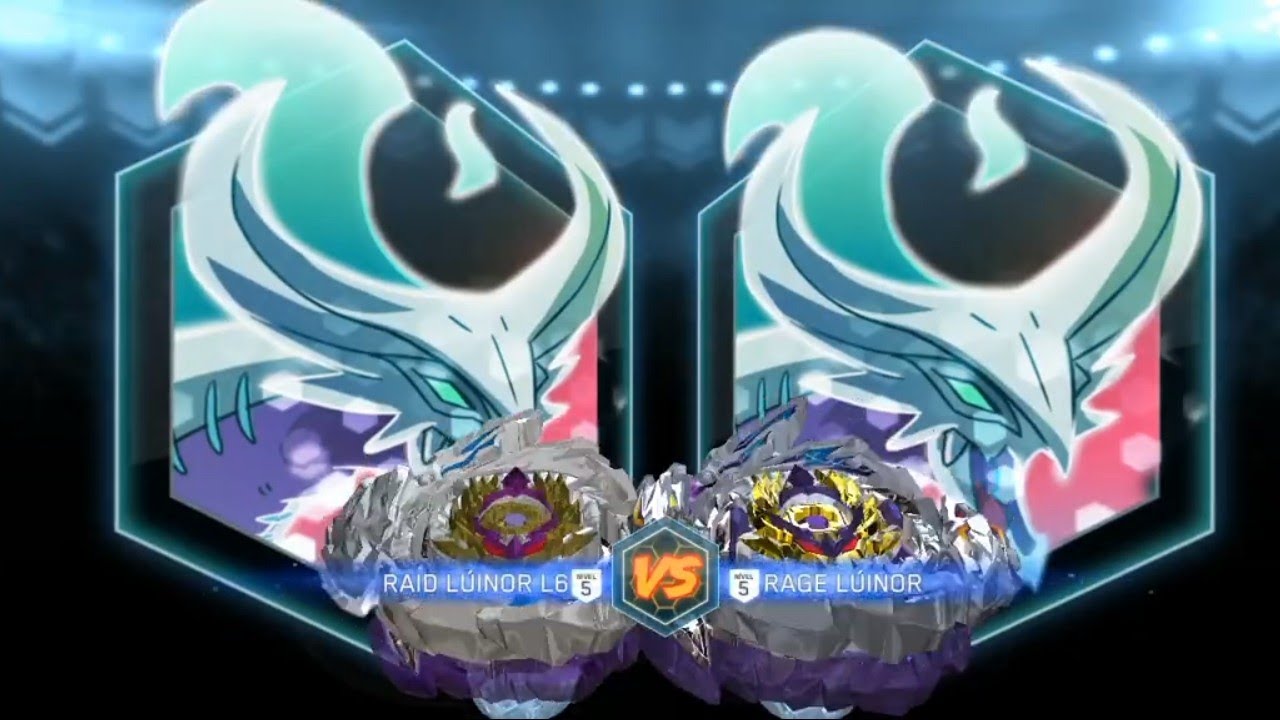Raid Lúinor vs Rage Lúinor PRO Beyblade Burst App - YouTube