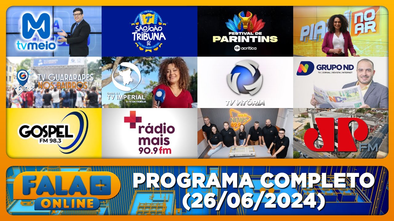 Assista ao 'Fala Mais Online' desta quarta-feira (26/06/2024) - 289 ...