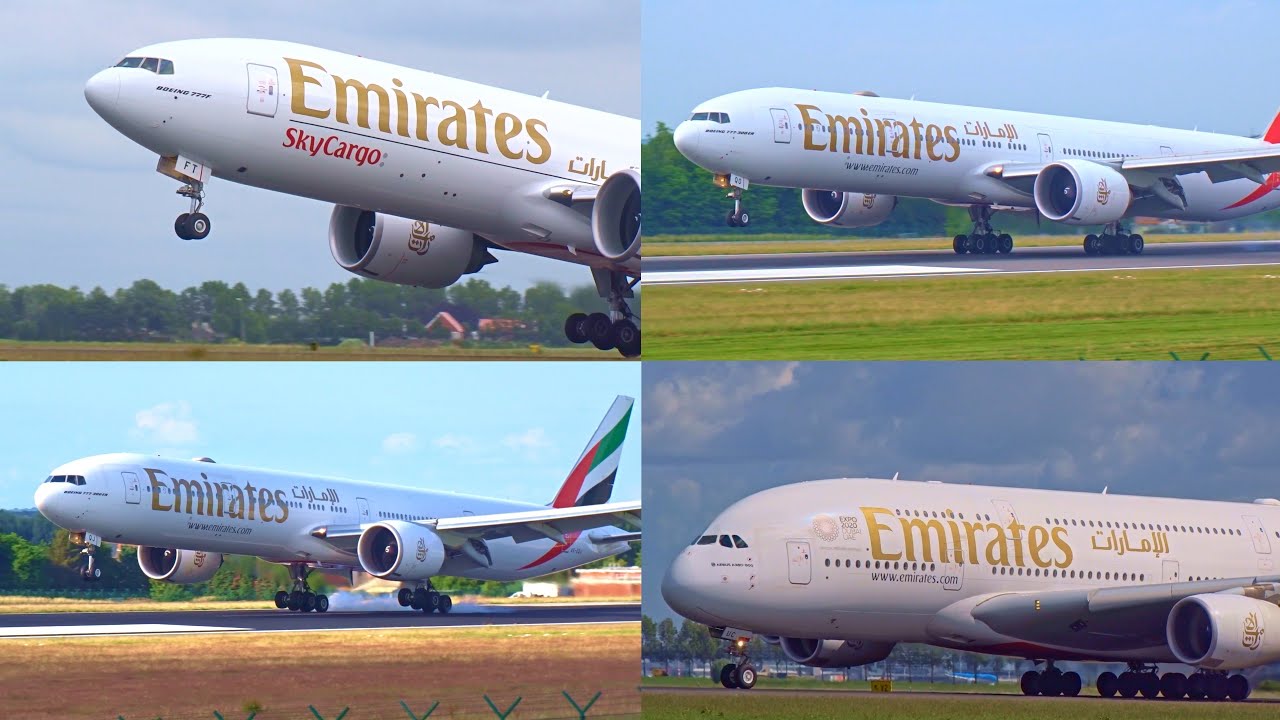 Emirates EVERYWHERE Landings & Takeoffs | Boeing 777 Airbus A380 ...