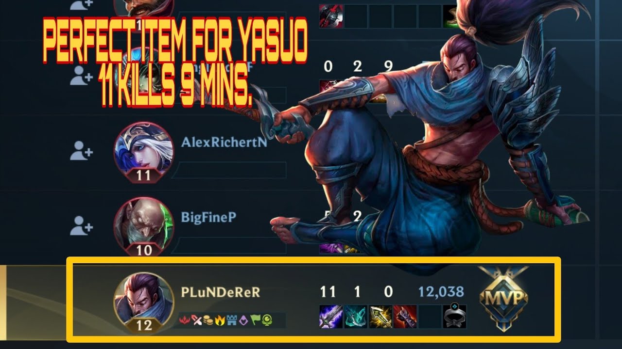 YASUO WILDRIFT GAMEPLAY ITEM BUILD | TOP YASUO PH - YouTube